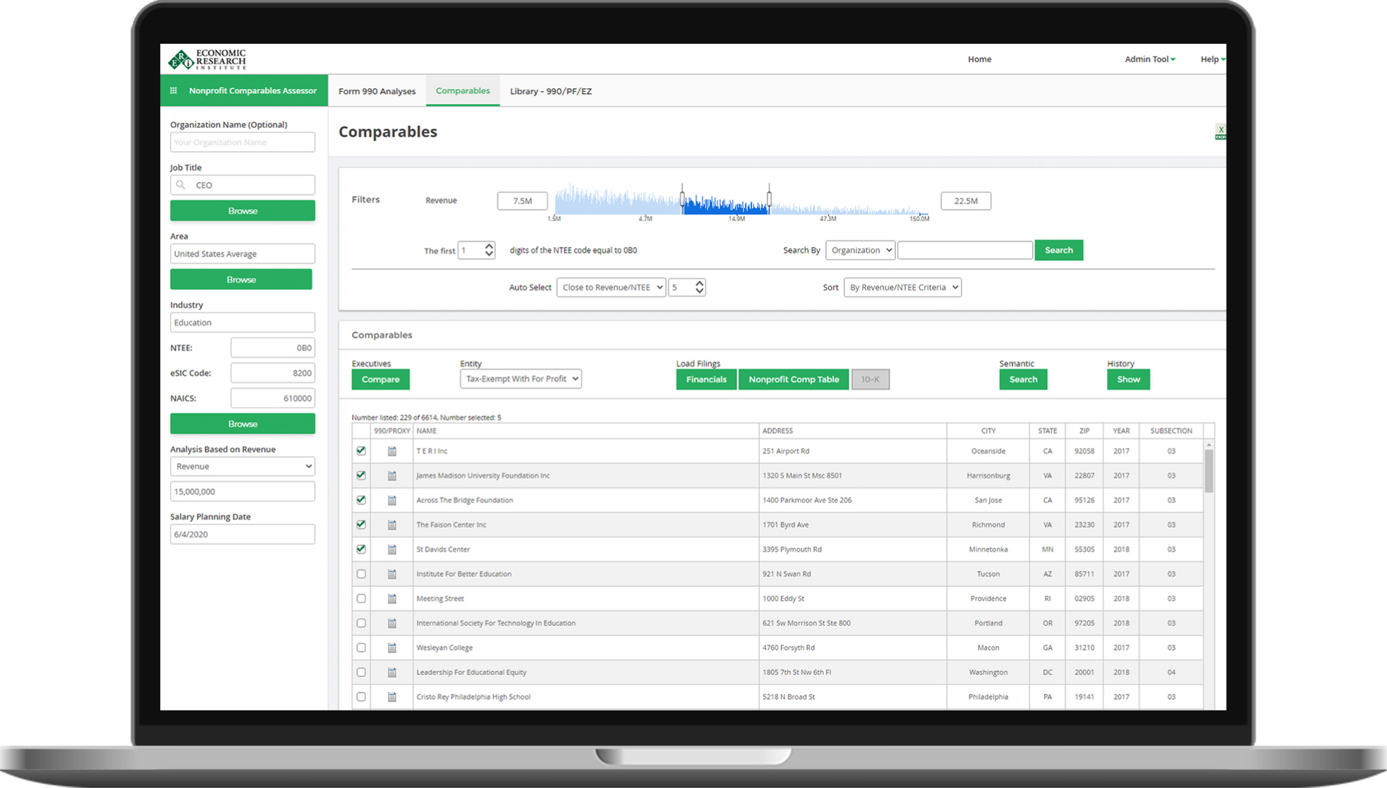 Nonprofit Compensation Data | Nonprofit Executive Salary Lookup - ERI ...