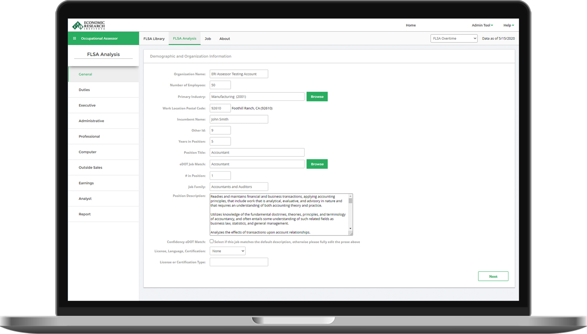 Job Analysis Software | Job Skill Assessment Tool - ERI SalaryExpert